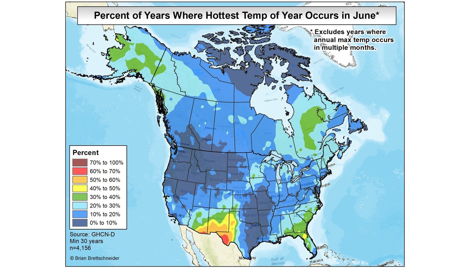 This is How Often the Hottest Temperature of the Year Occurs in June ...