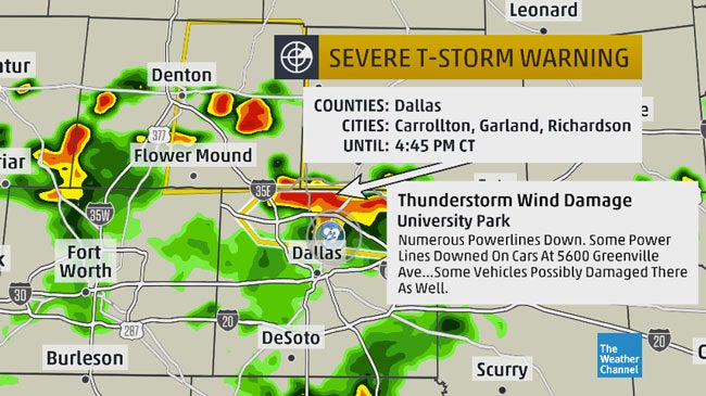 Strong Storms in Dallas Produce Damaging Microbursts, Downing Power ...