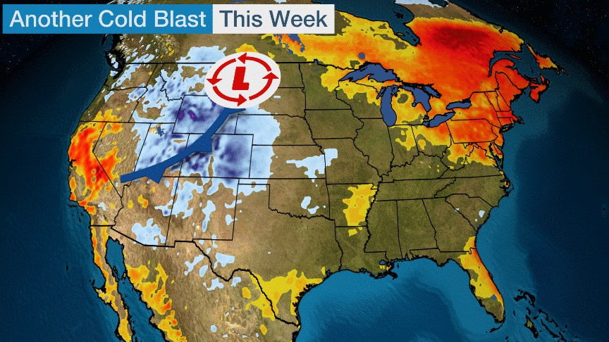 Blast of Cold Air Spreading From the Midwest Into the South and East ...