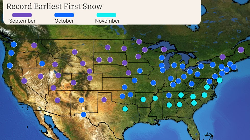 Here's The Earliest Accumulating Snow In More Than 5 Dozen US Cities ...