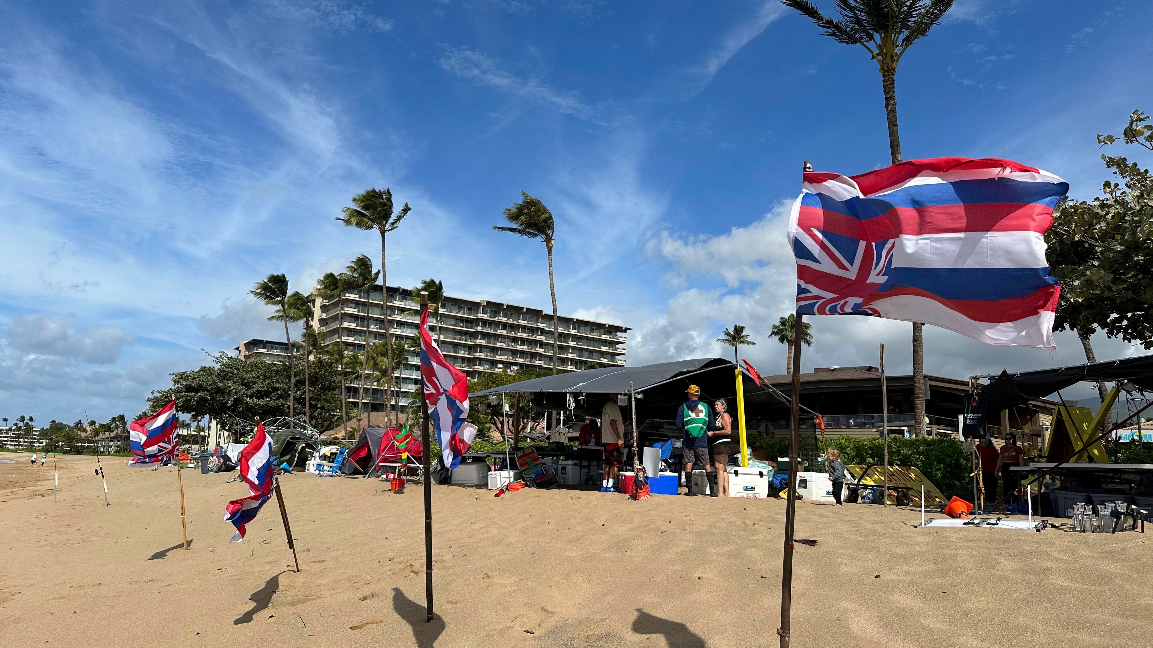 Lahaina Wildfire Survivors Camp On Beach In Protest | Weather.com