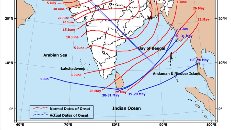Southwest Monsoon Current Map