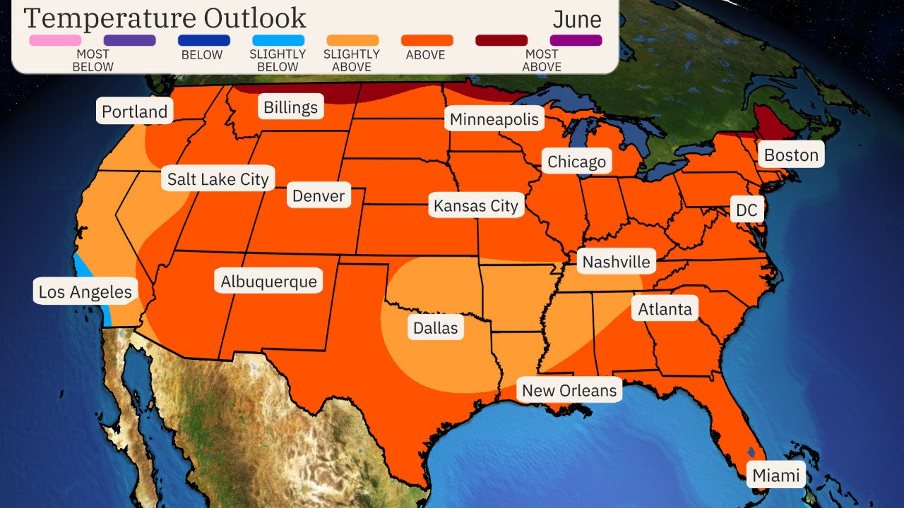 June Temperature Forecast Update Trends Hotter For Nation's Northern ...