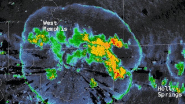 Memphis Radar Captures Mesmerizing Loop of Thunderstorms and a Circular ...