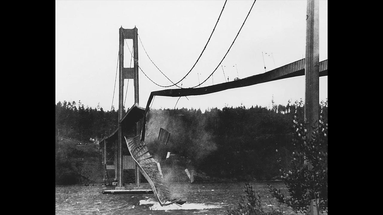 Tacoma Narrows Bridge Collapsed Tacoma Narrows Bridge Failure