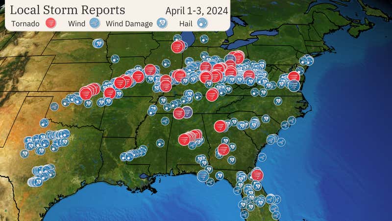 Severe Outbreak Spawned Tornadoes In Midwest South