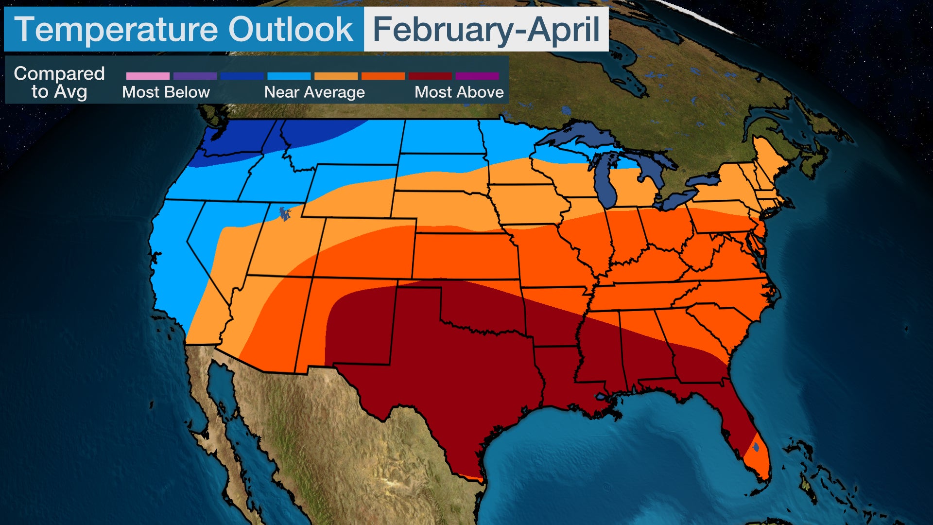 U.S. Early Spring Temperature Outlook: Warmer Than Average for Many ...
