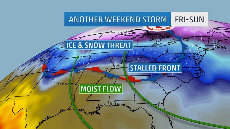 Weekend Storm Will Add to Snow, Ice Fatigue in South, Midwest ...