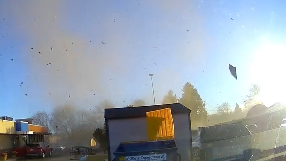 Wind Blows Roof Off Building Just as Driver Pulls Up - Videos from The ...