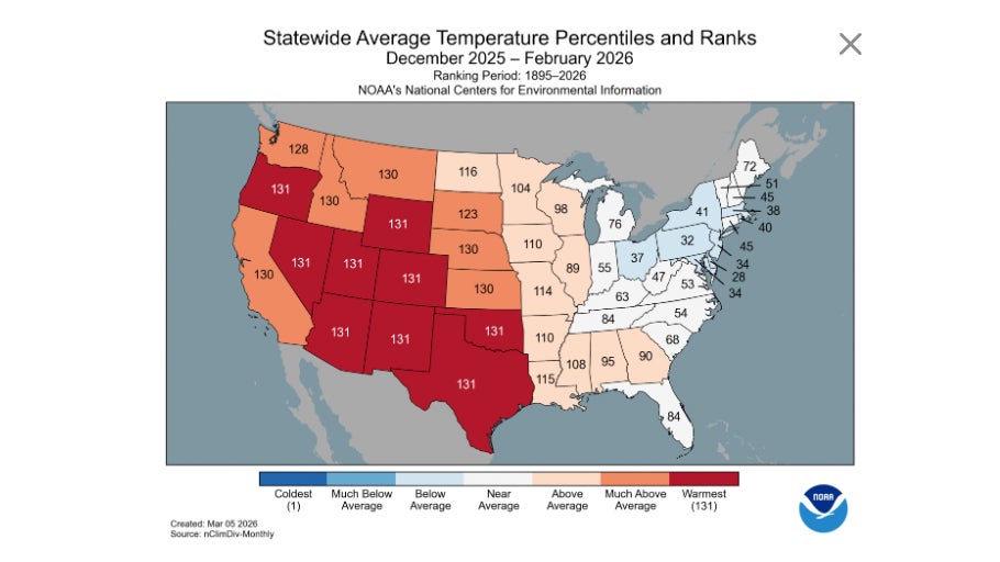 Record Warmest Winter In Much Of West, Preliminary Data Shows | Weather.com
