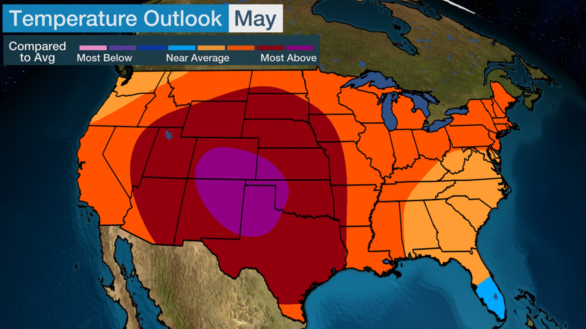 May, Summer Temperature Outlook: Western, Central U.S. Likely to See ...