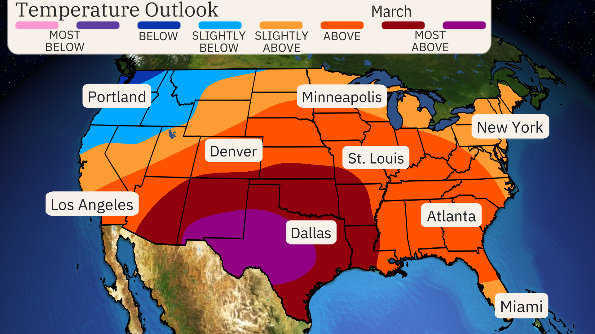February To April 2025 US Temperature Forecast | Weather.com